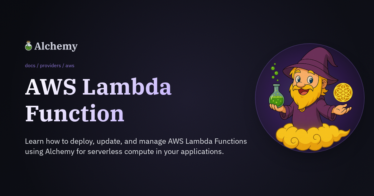 AWS Lambda Function | Alchemy